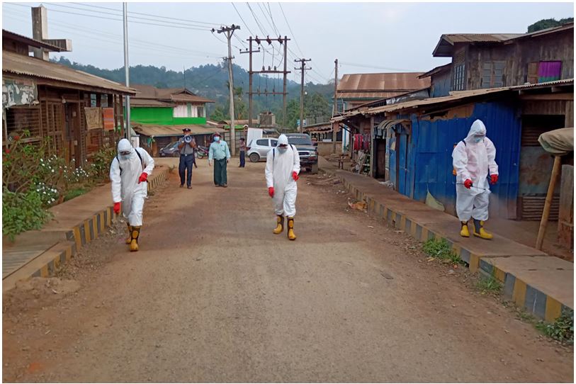 Disinfection work carried out in Leiktho | Myanmar Digital News