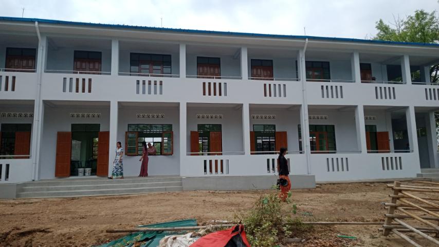 Construction of two-storey school buildings in Salin Township completed ...